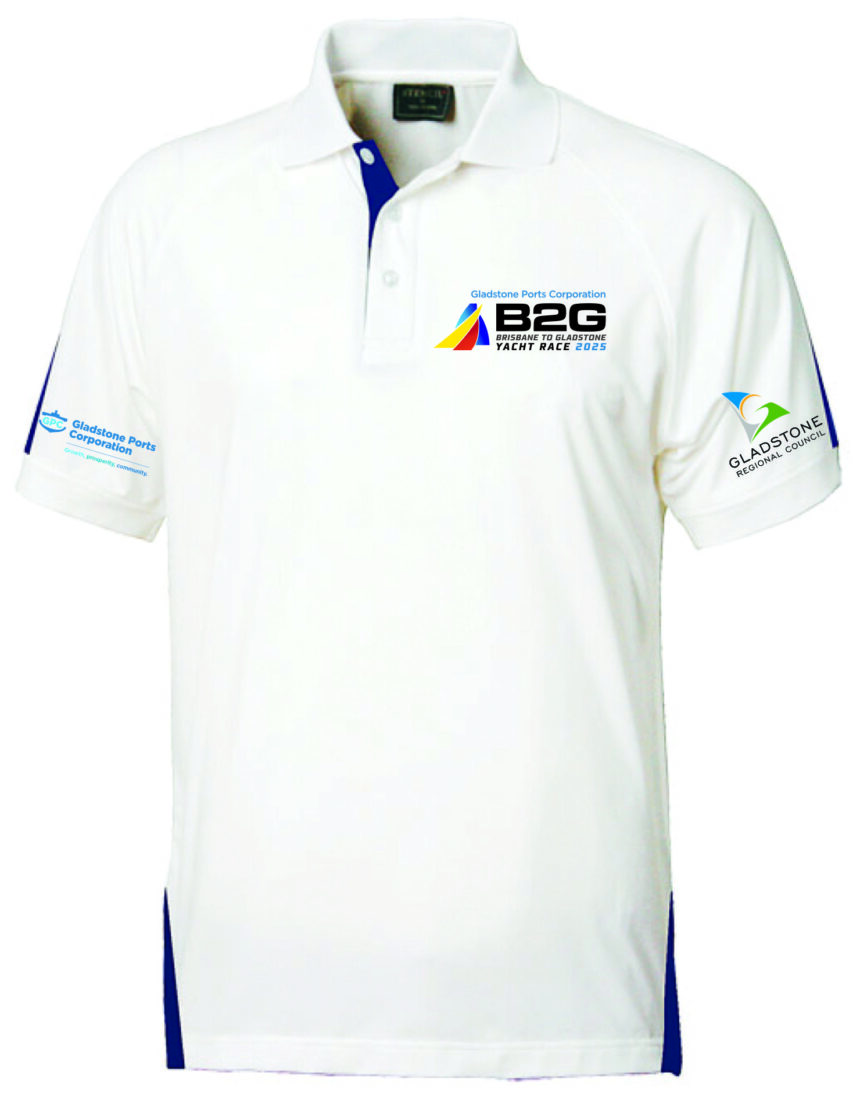 2025 B2G Mens Short Sleeve Polo - Queensland Cruising Yacht Club